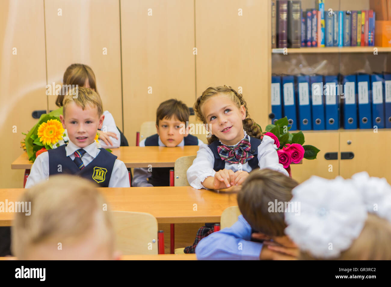 Russian schoolgirl in uniform first hi-res stock photography and images ...