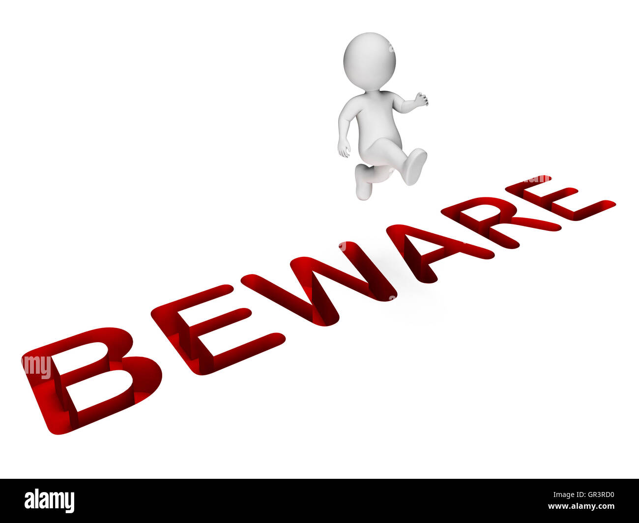 Danger Character Representing Advisory Dangers And Alertness 3d ...