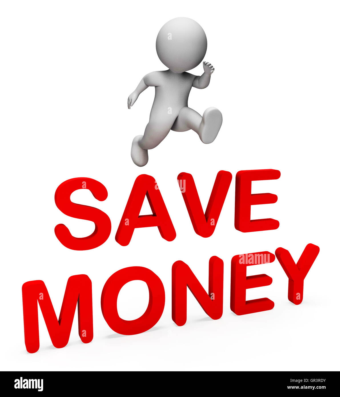 Character Save Meaning Money Finance And Saver 3d Rendering Stock Photo ...