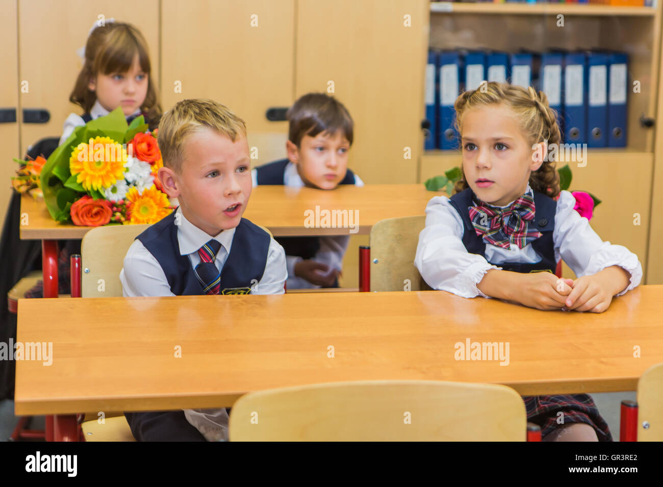 Russian schoolgirl in uniform first hi-res stock photography and images ...