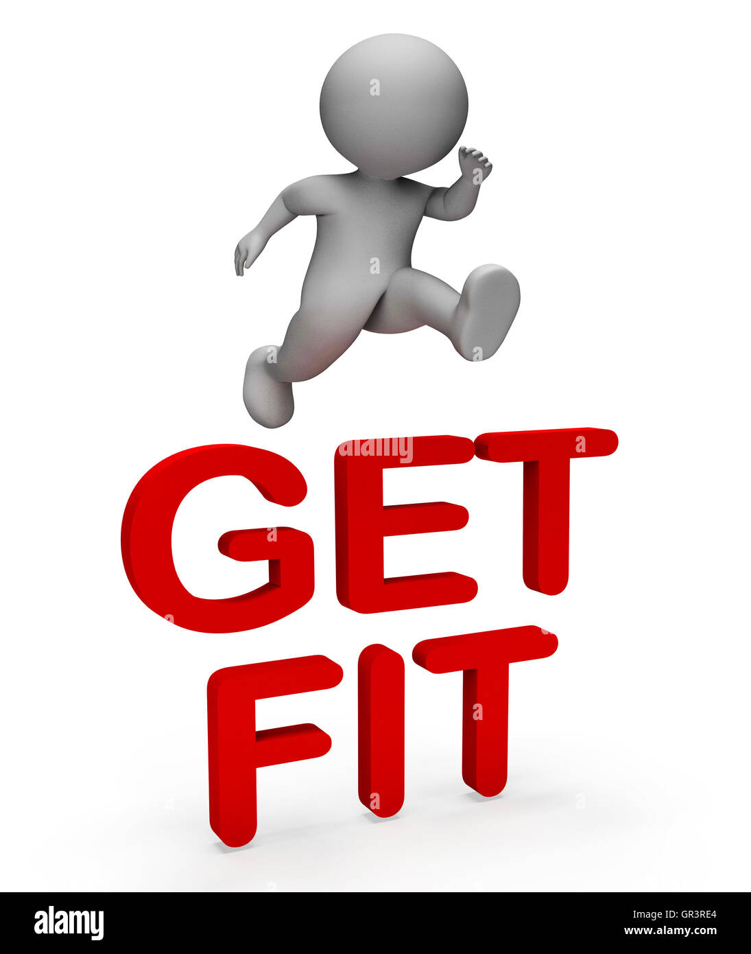 Get Fit Representing Healthy Lifestyle And Exercise 3d Rendering Stock ...