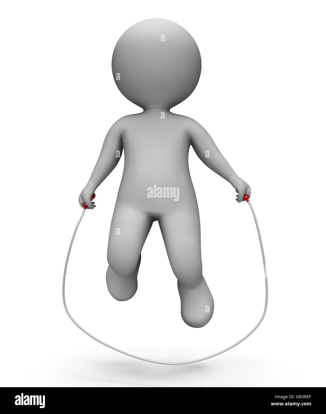 Skipping Characters Indicating Jump Rope And Gym 3d Rendering Stock ...