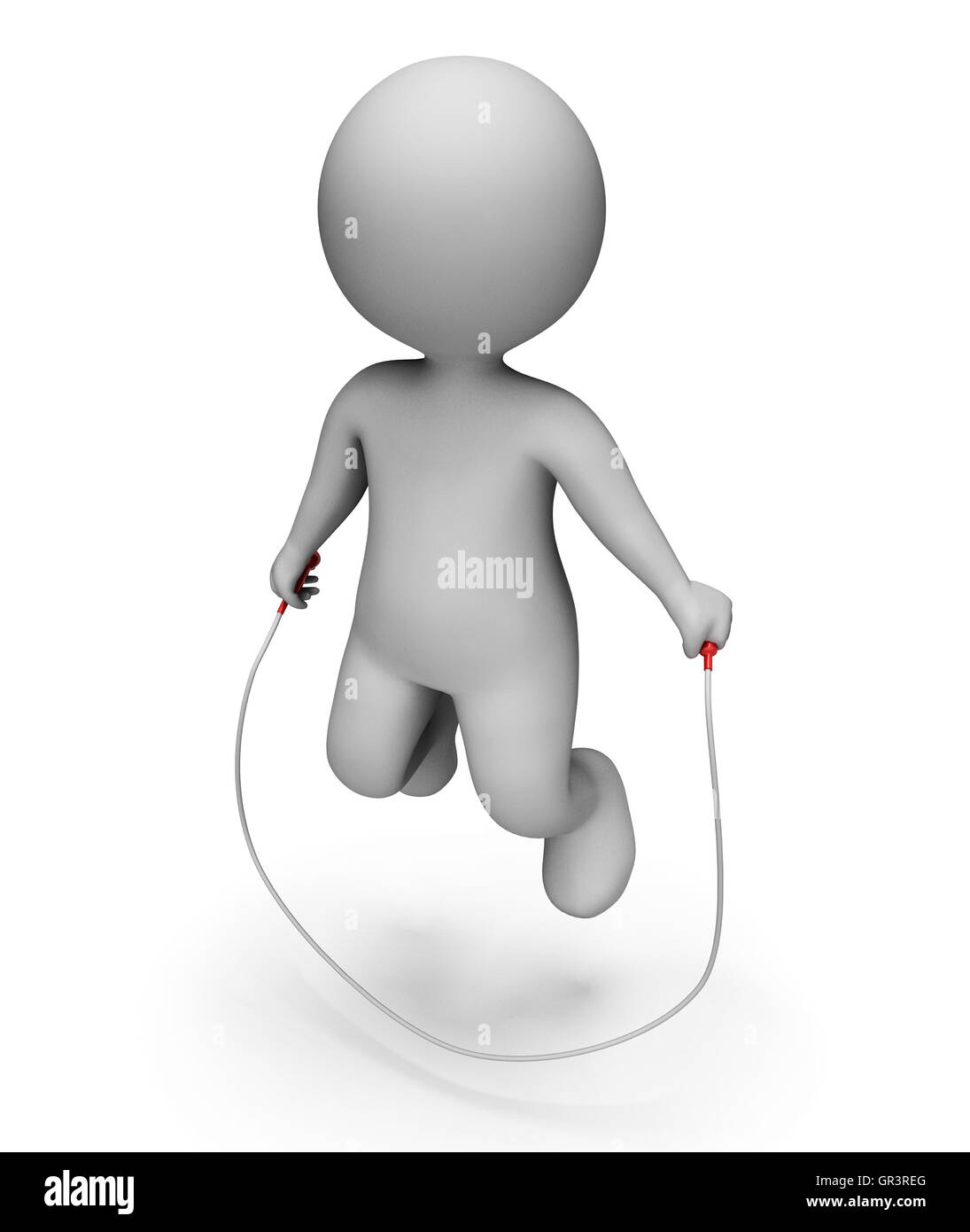 Skipping Characters Representing Working Out And Rope 3d Rendering ...