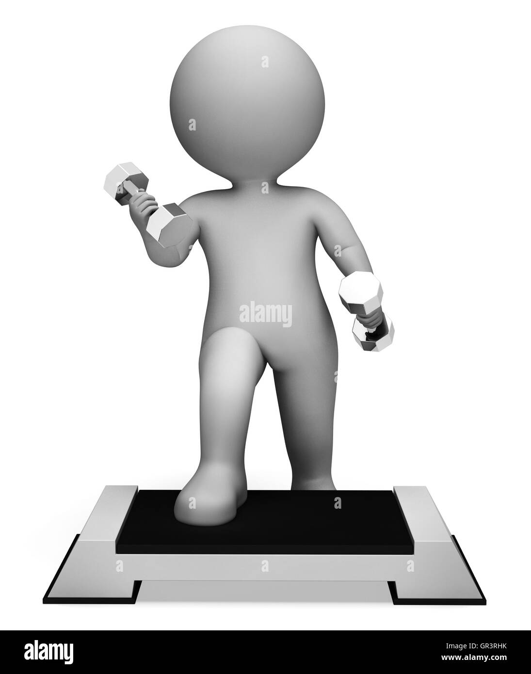 Dumbbells Gym Representing Working Out And Illustration 3d Rendering ...