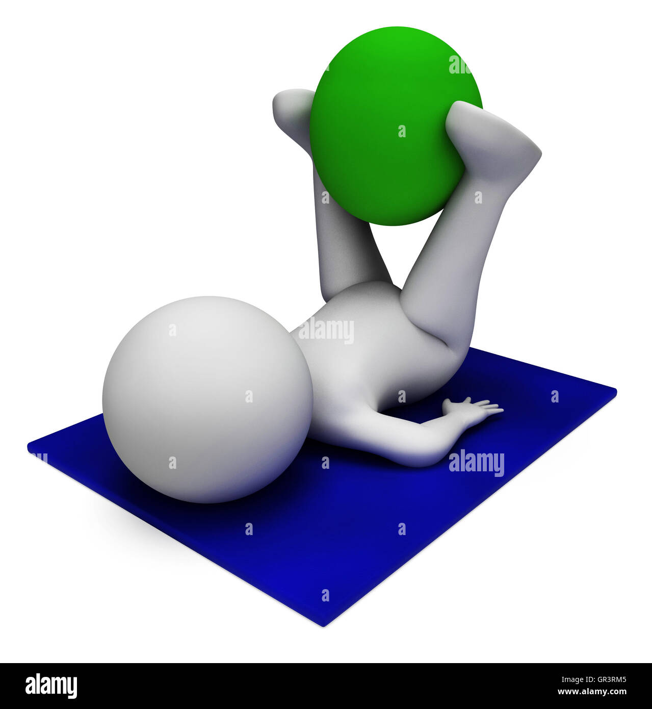 Exercise Ball Indicating Physical Activity And Render 3d Rendering ...