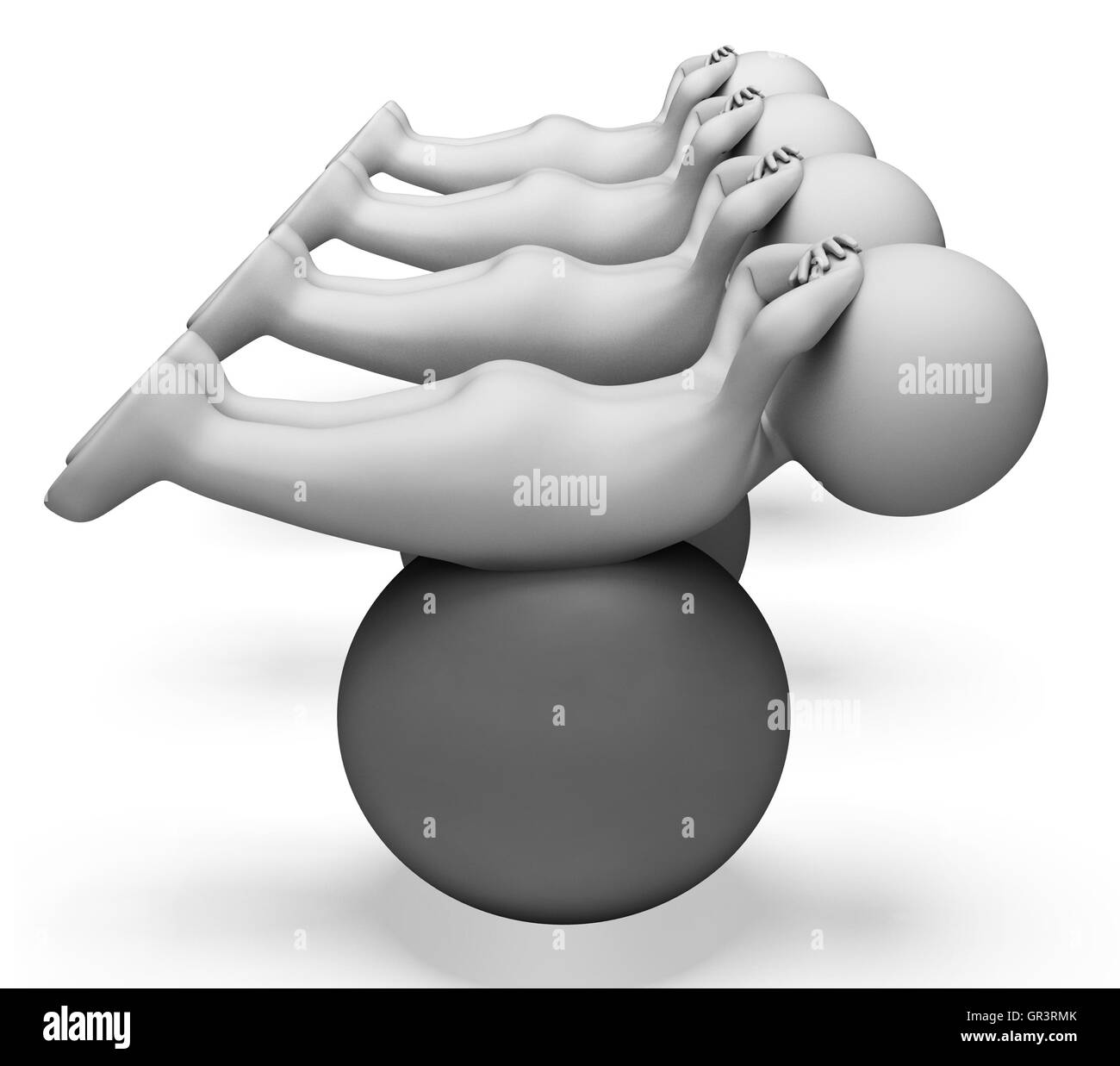 3d rendering illustration exercise 3d Black and White Stock Photos ...