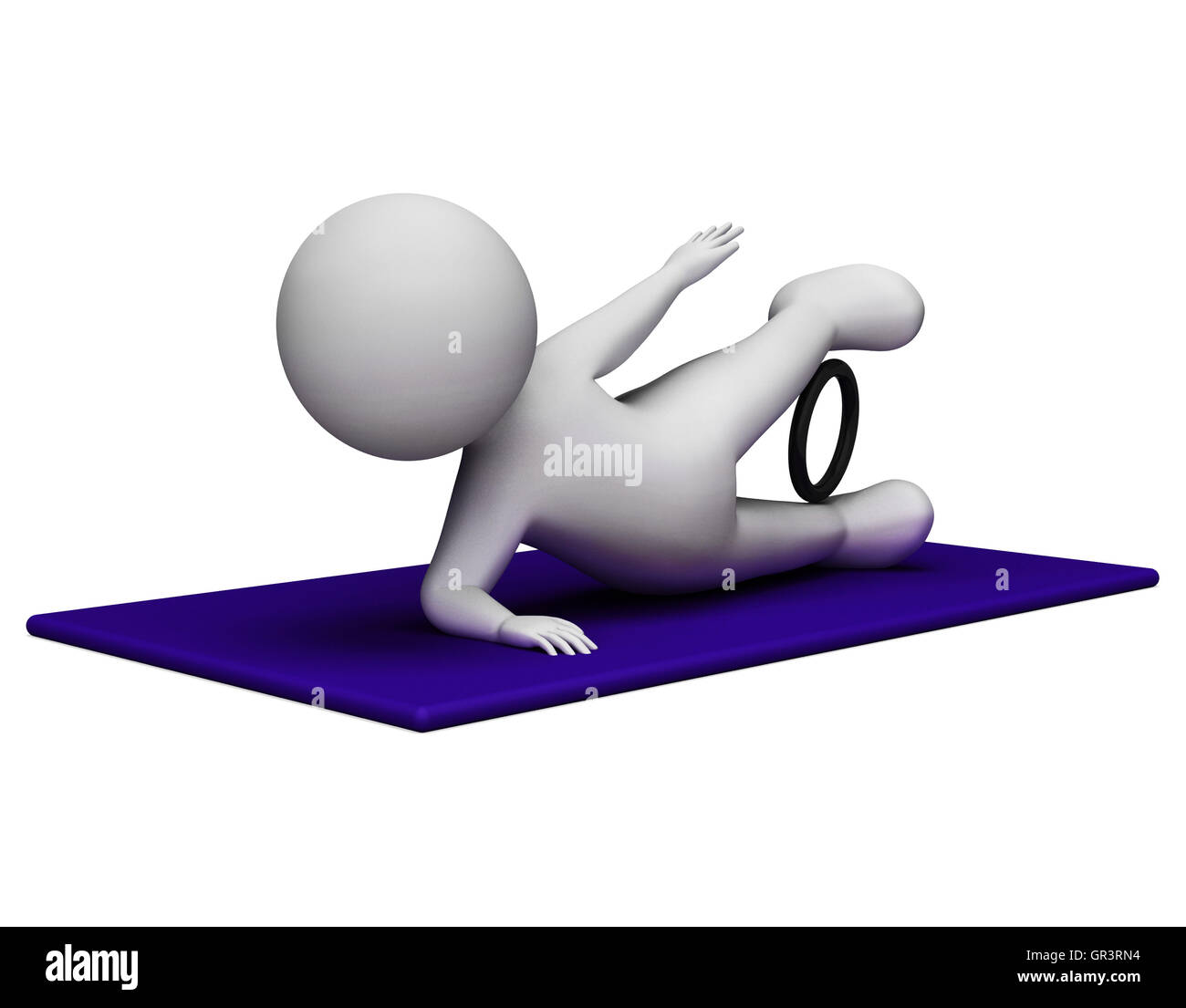 Exercise Character Indicating Getting Fit And Exercises 3d Rendering ...