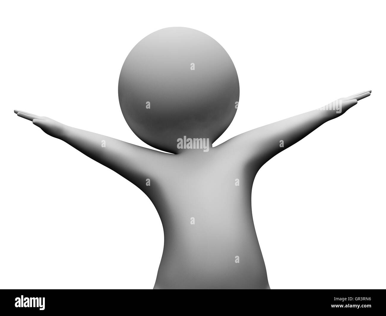 Star Jumps Representing Getting Fit And Man 3d Rendering Stock Photo ...