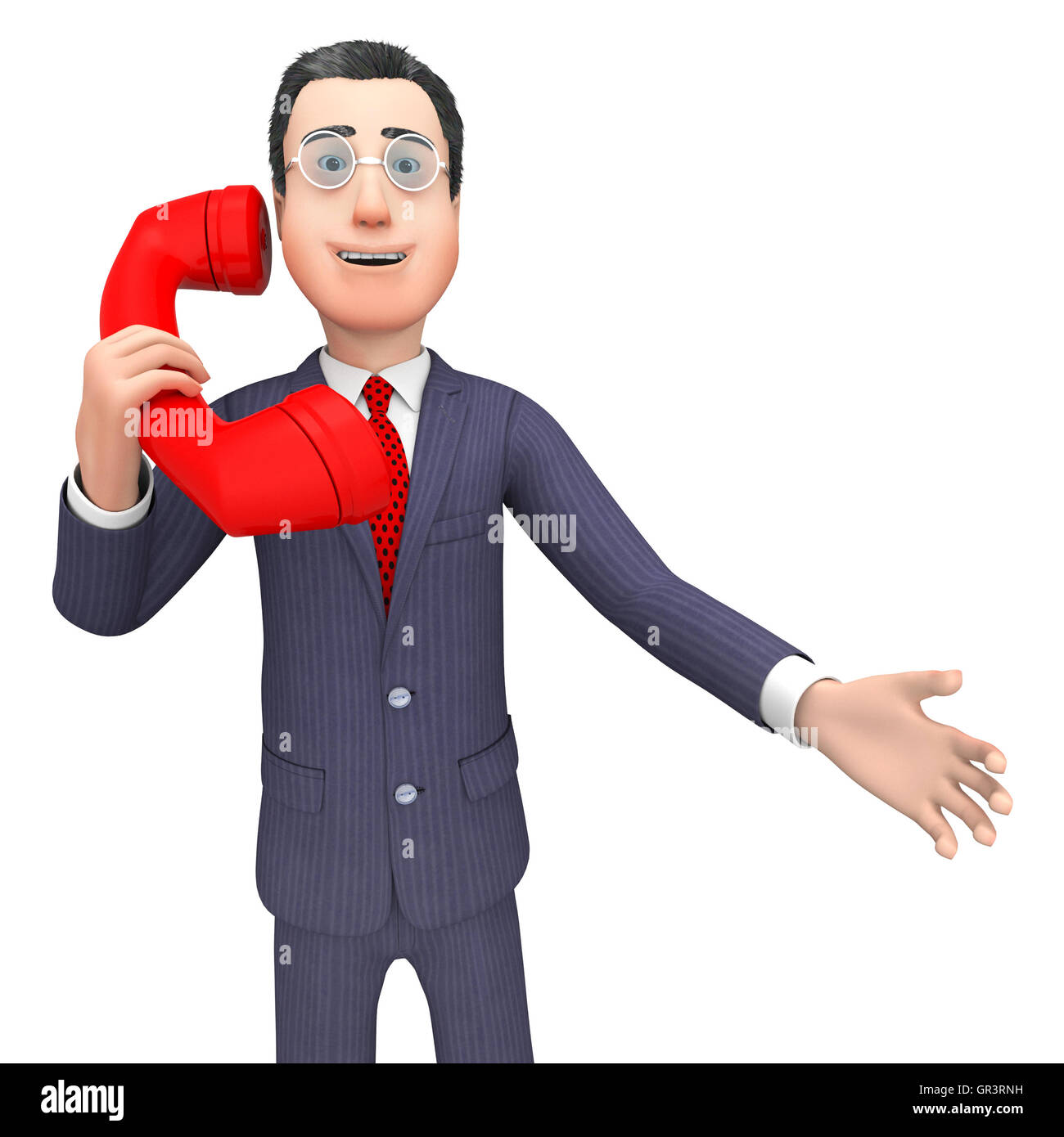Calling Talking Meaning Business Person And Phone 3d Rendering Stock ...