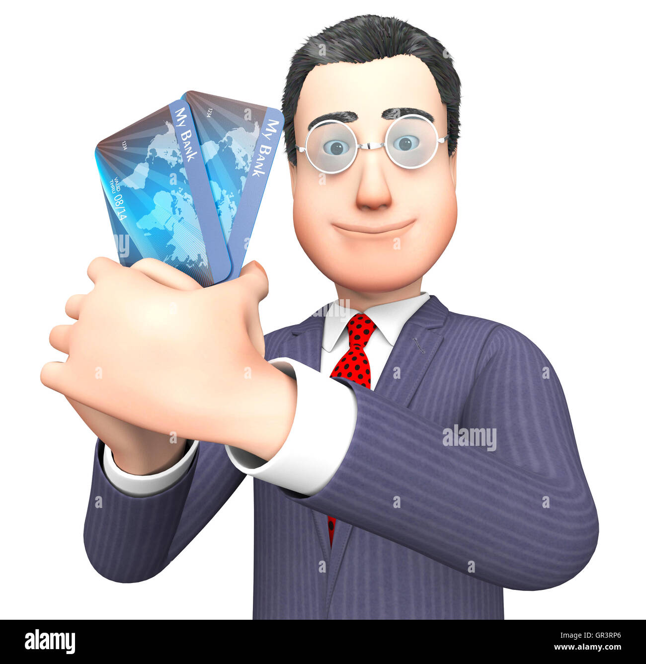 Debit Card Showing Business Person And Finances 3d Rendering Stock ...