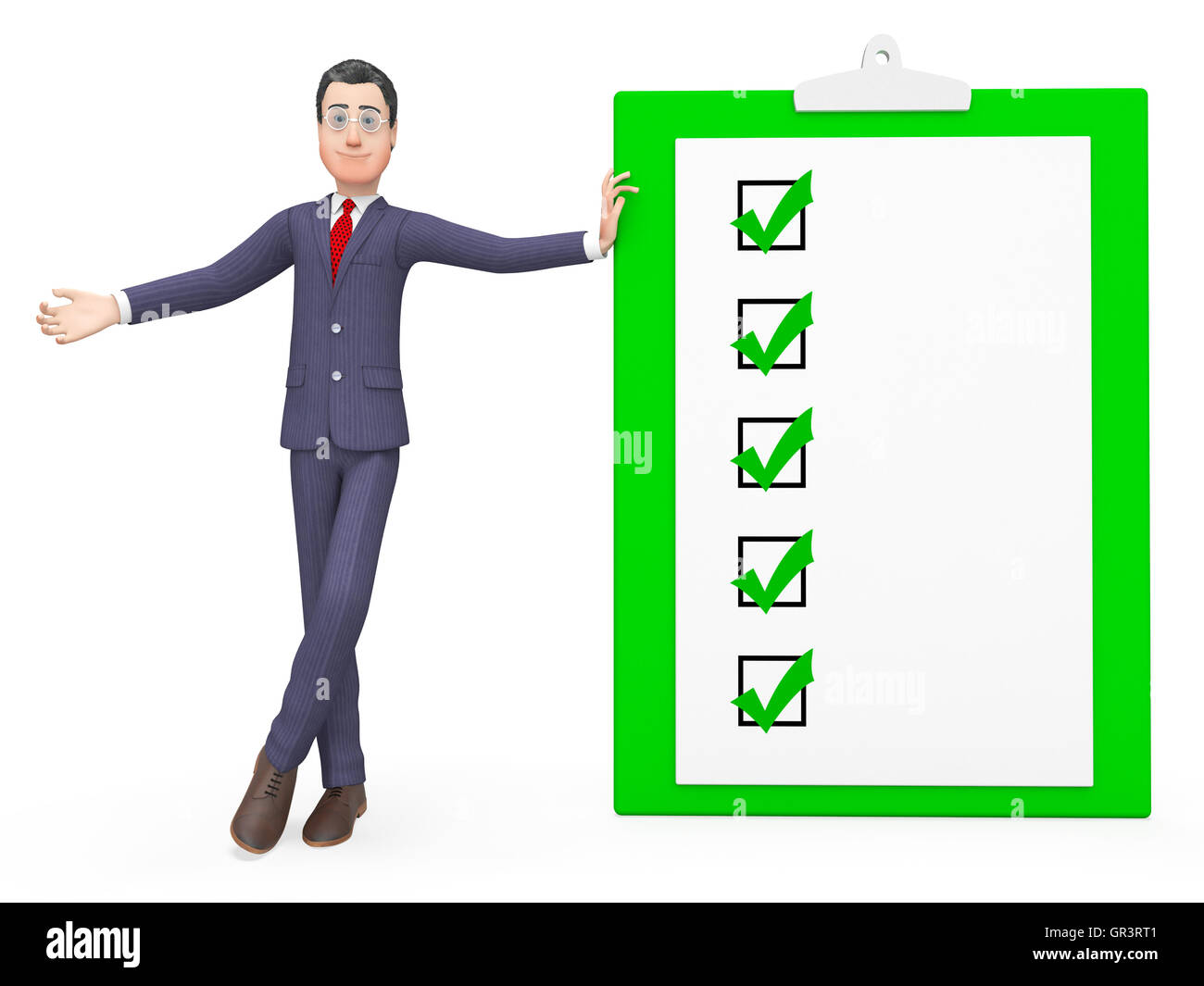 Check Marks Representing Clip Board And Executive 3d Rendering Stock ...