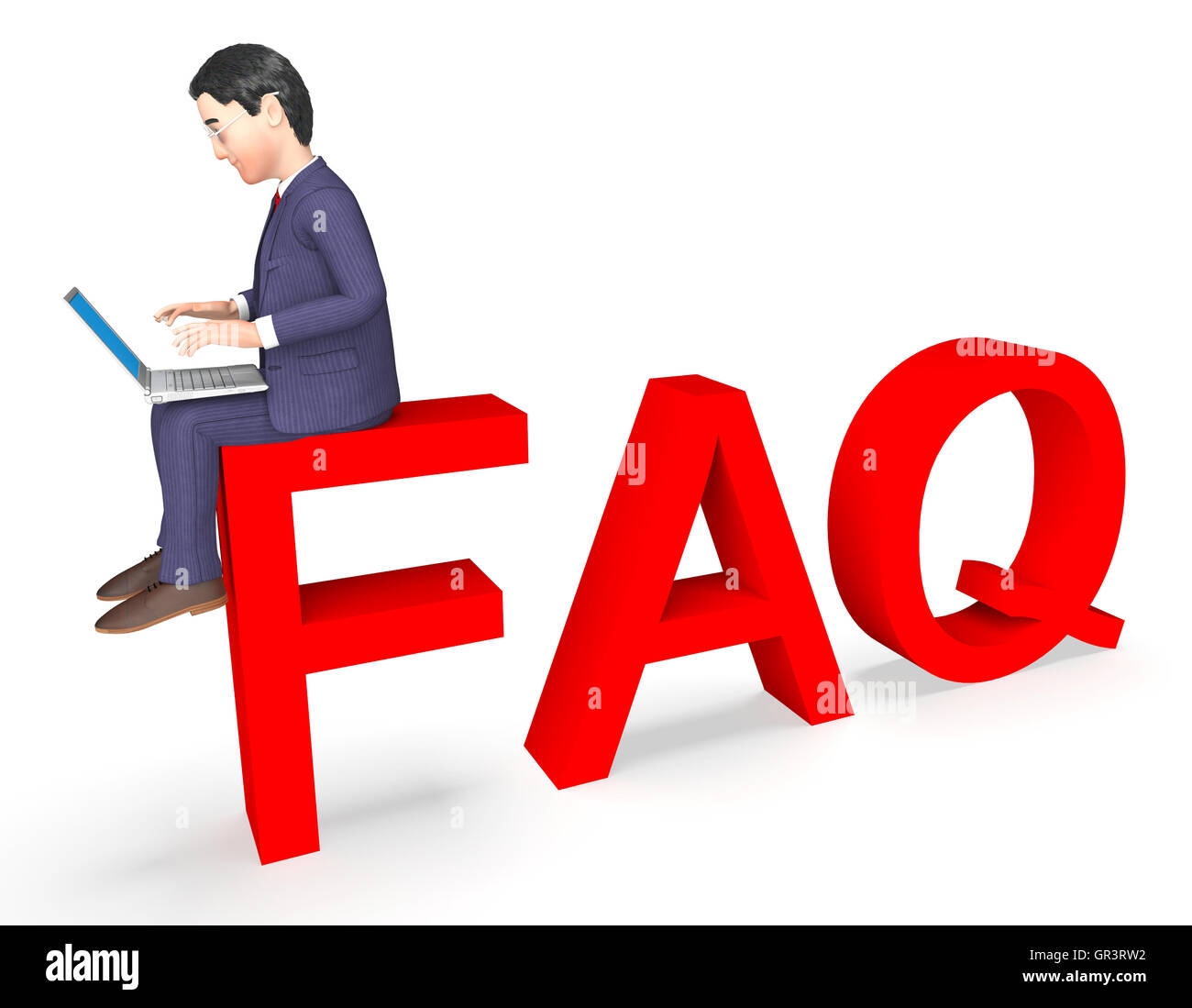 Businessman Faq Representing Frequently Asked Questions And Counselling ...