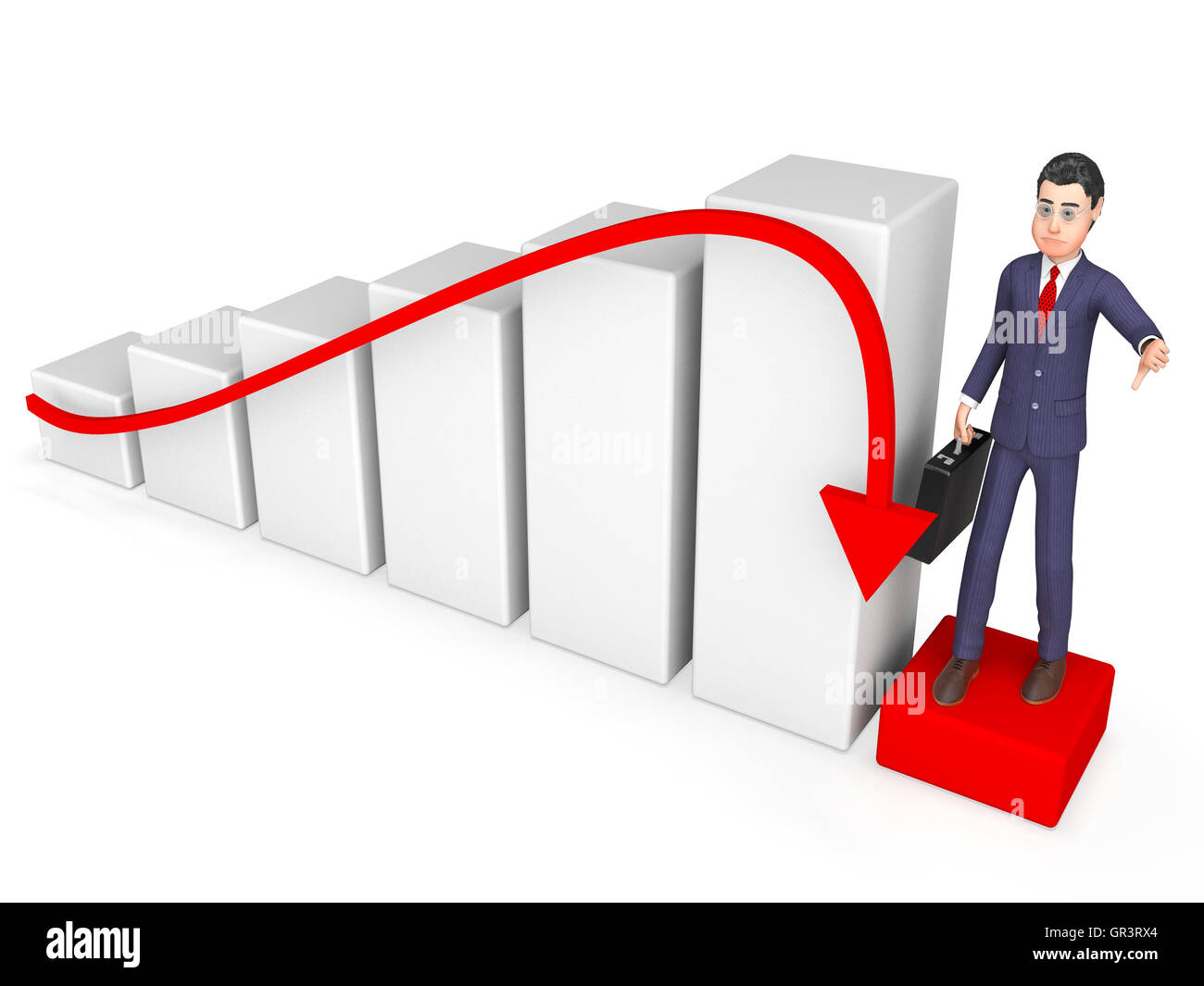 Character Fail Meaning Lack Of Success And Business Person 3d Rendering ...