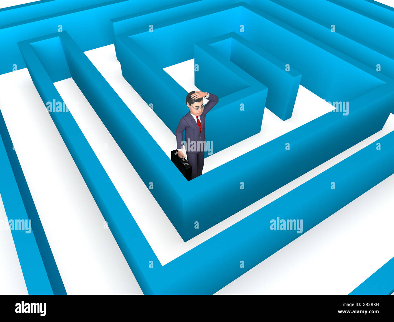 Confused Maze Showing Decision Making And Character 3d Rendering Stock ...