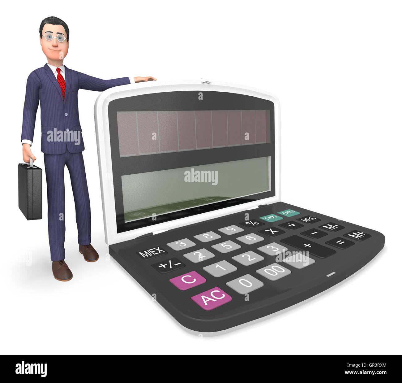 3d render businessman calculator hi-res stock photography and images ...