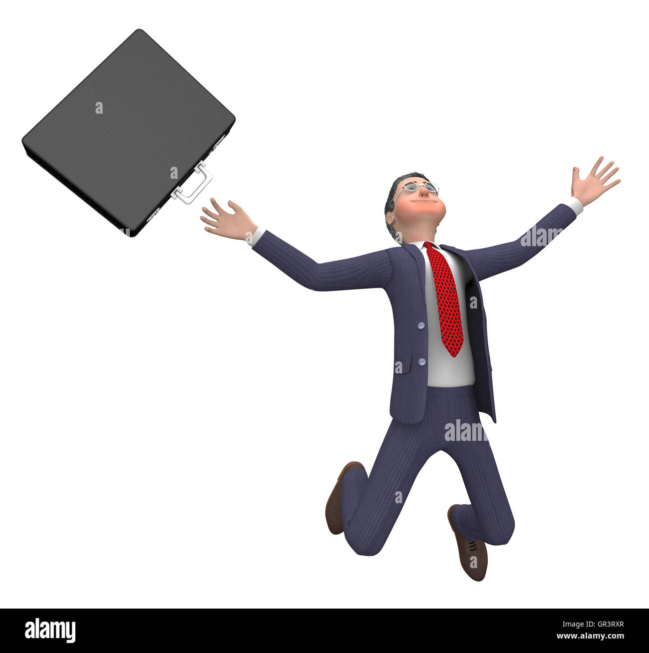 Falling Businessman Meaning Hurt Illustration And Danger 3d Rendering ...