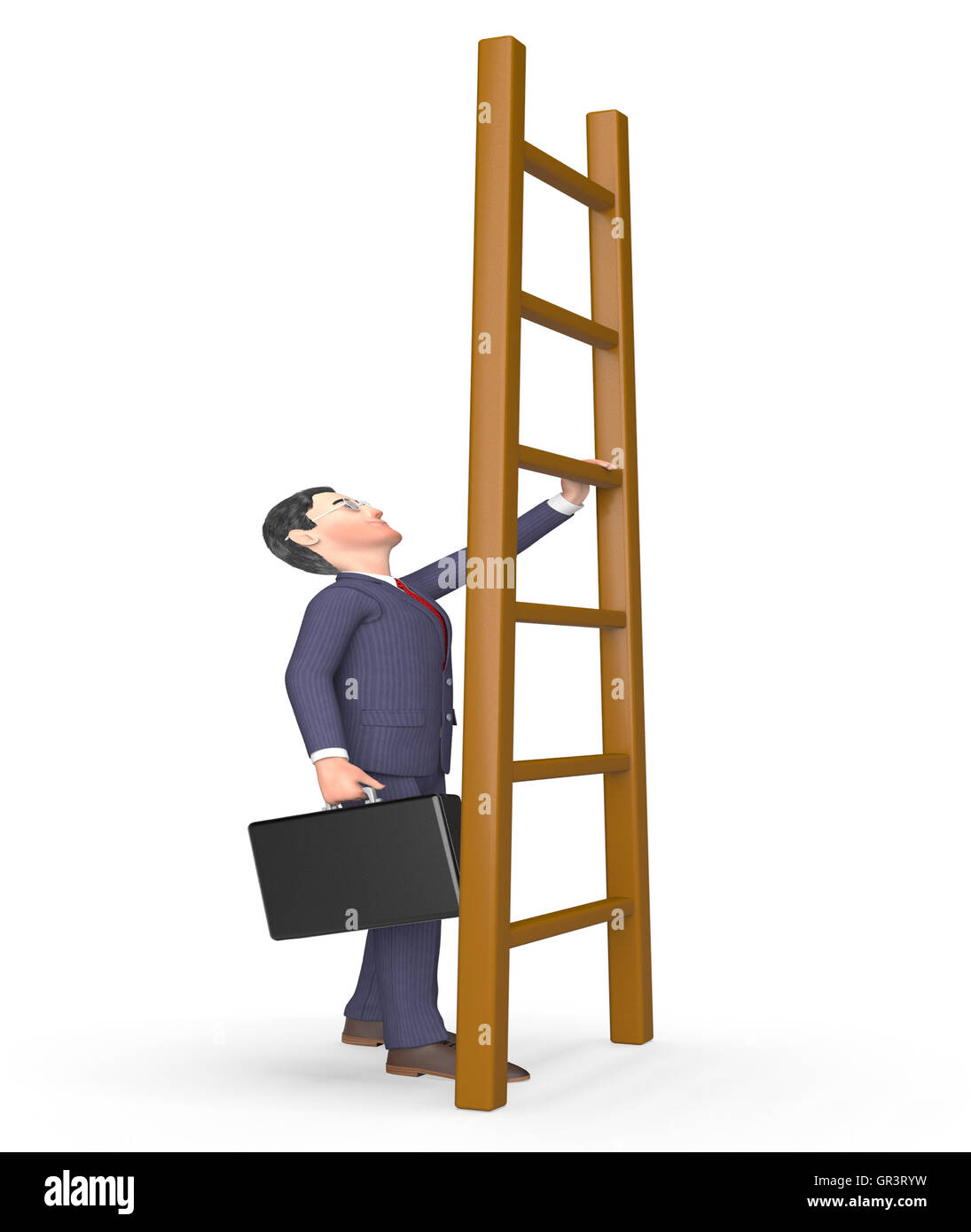 Ladder Challenge Representing Hard Times And Increase 3d Rendering ...