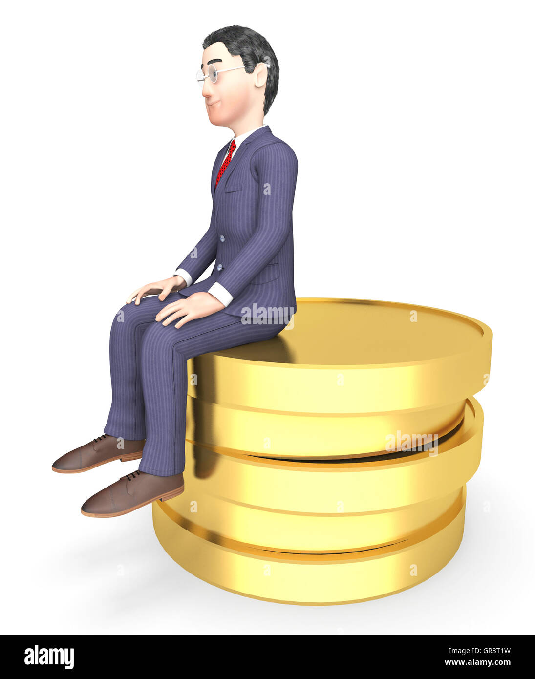 Money Character Representing Business Person And Riches 3d Rendering ...
