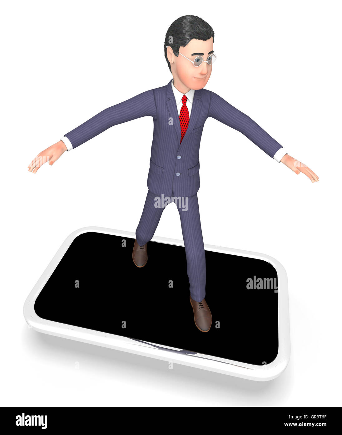 Business character searching online Cut Out Stock Images & Pictures - Alamy