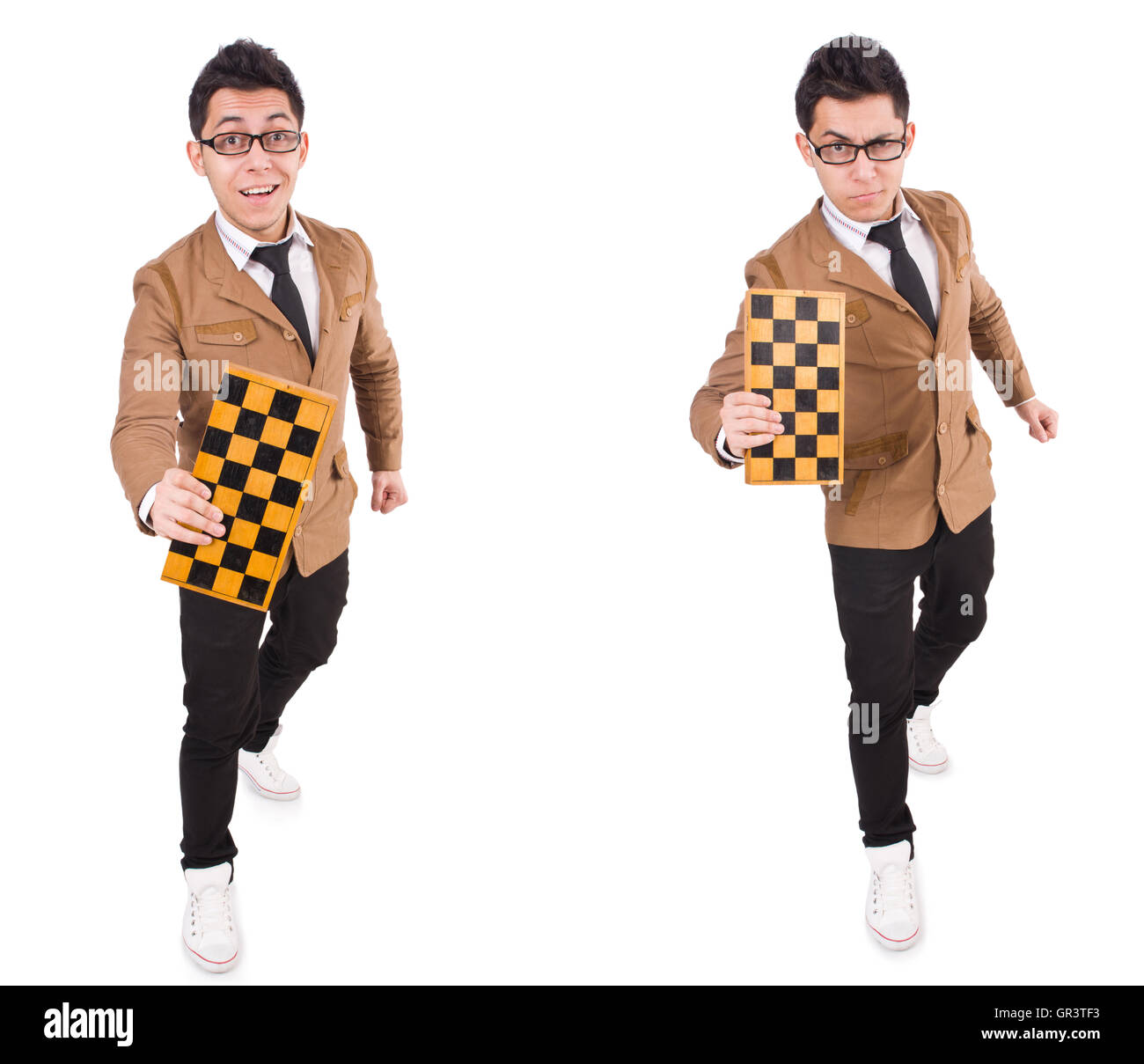 Funny chess player isolated on white Stock Photo - Alamy