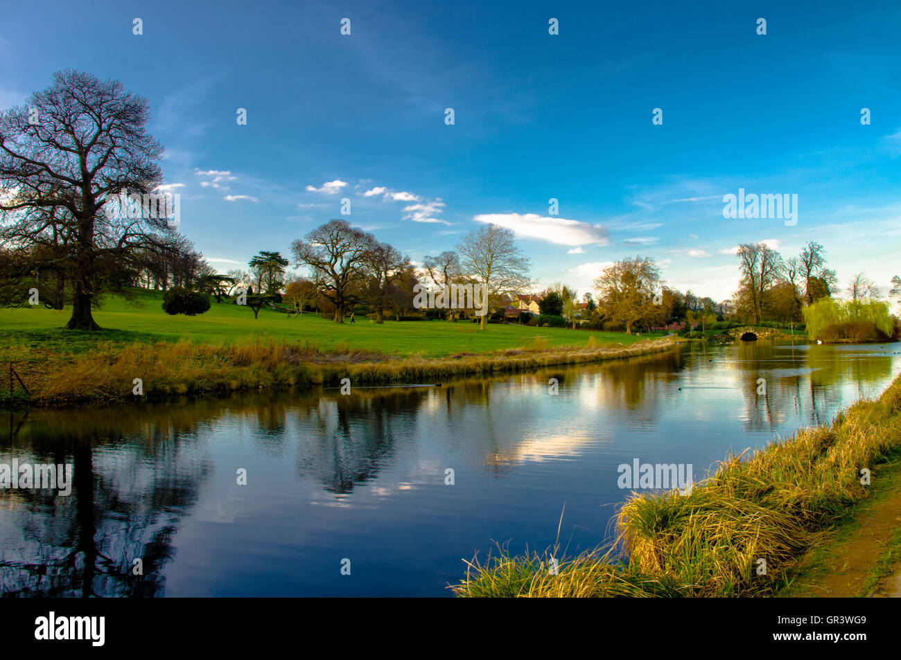 Cusworth Park pond - park panorama Stock Photo - Alamy