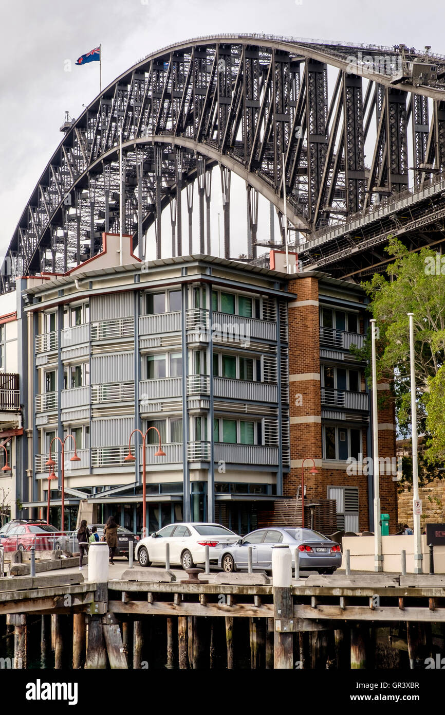 View of Pier One and Sydney Harbour Bridge, Walsh Bay, Sydney, New ...