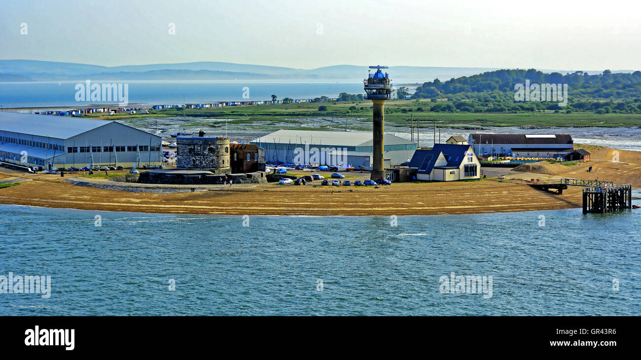 Calshot castle RNLI station and Coastguard tower Stock Photo - Alamy
