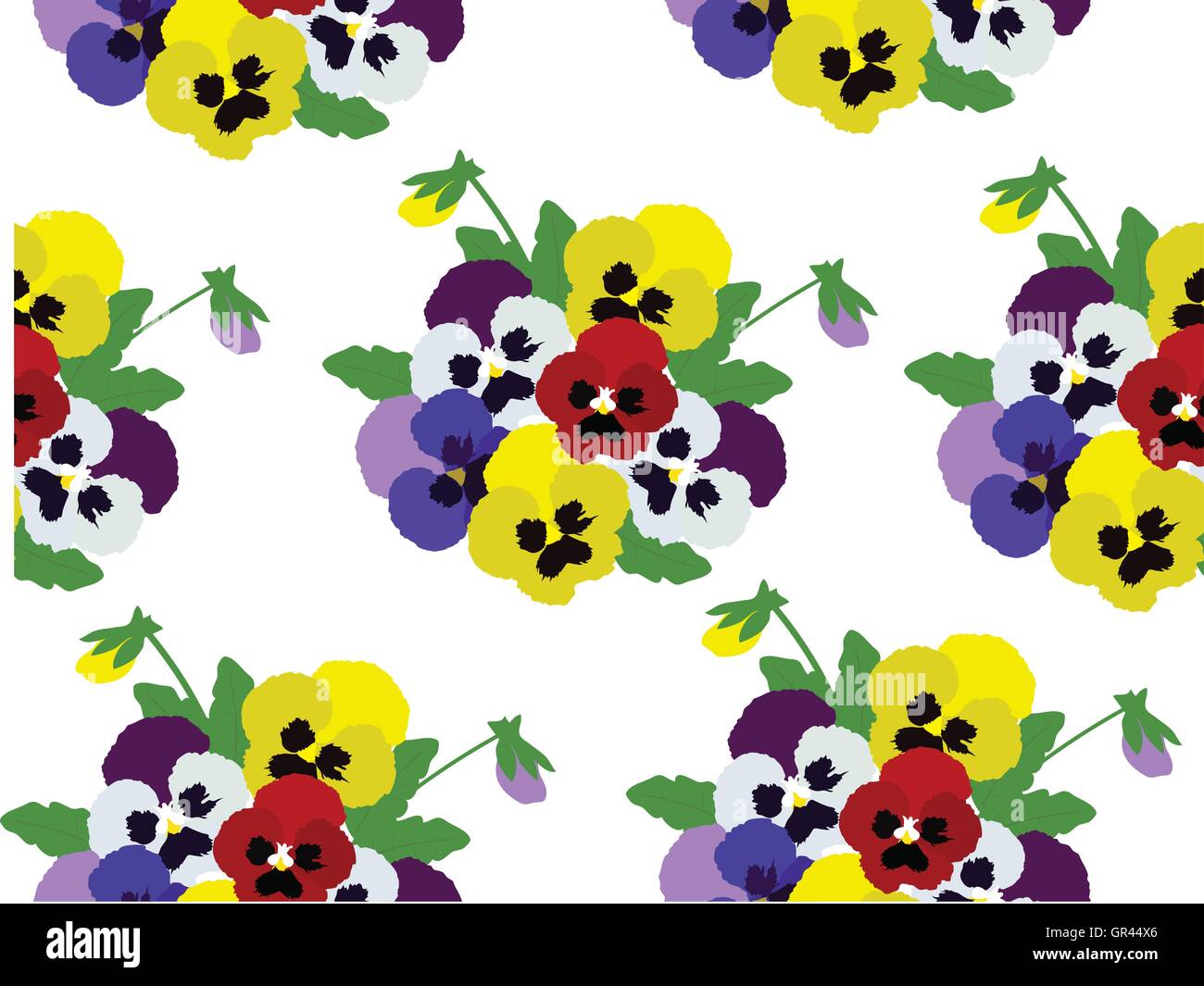 vector illustration of pansies floral background Stock Vector Image ...