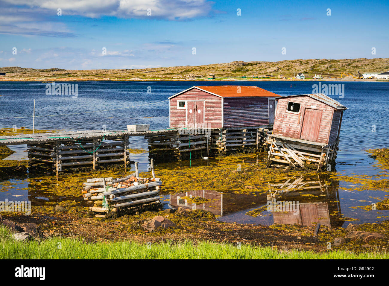 Fishing stages and boats in the harbor at Joe Batt's Arm-Barr'd Islands ...