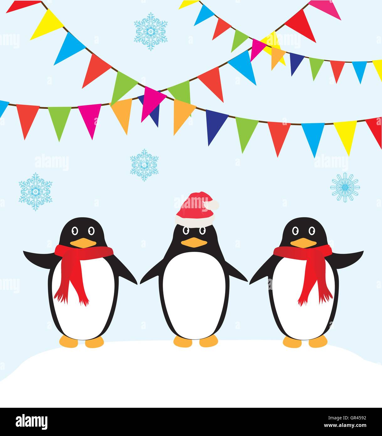 Christmas Penguin Family Clipart