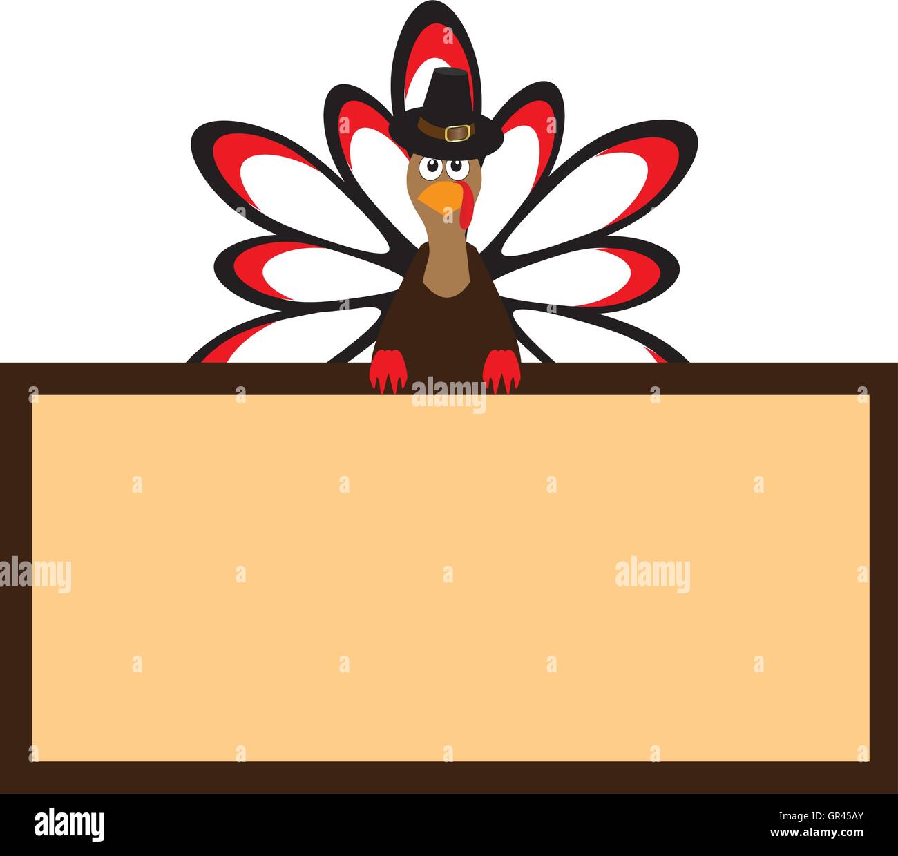 vector illustration of a thanksgiving turkey card Stock Vector Image ...