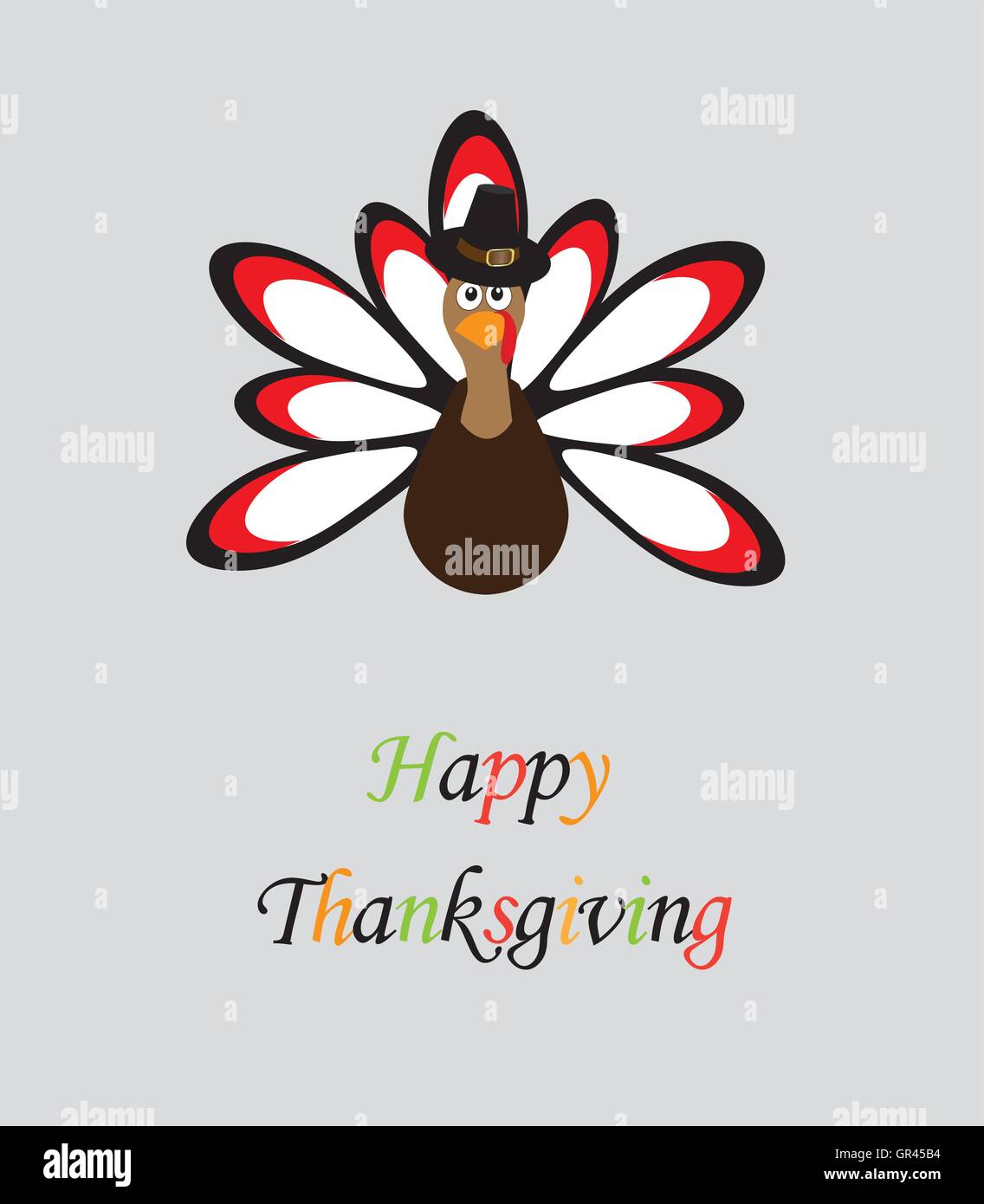 vector illustration of a thanksgiving turkey card Stock Vector Image ...