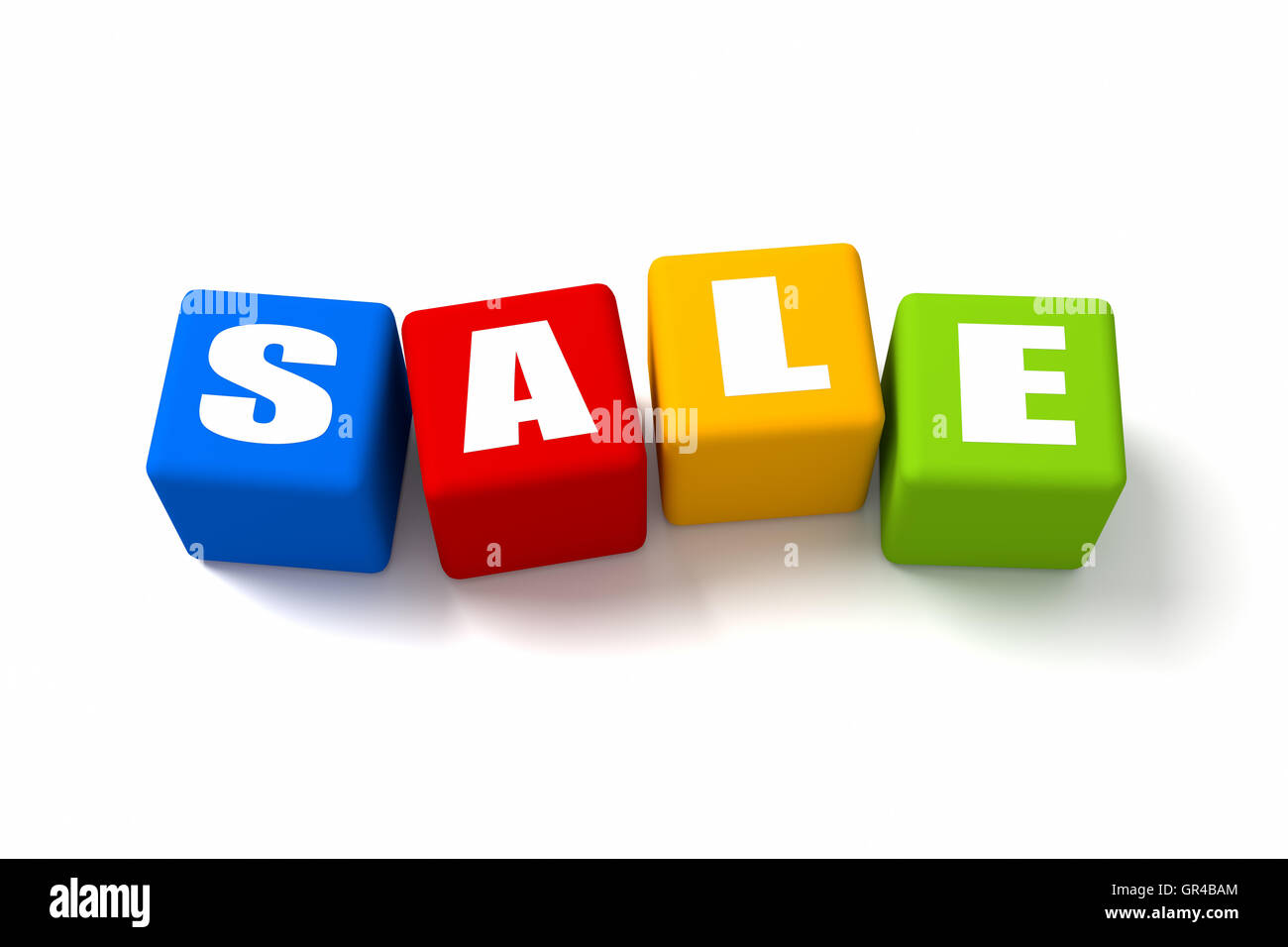Sale Colored Cubes Stock Photo - Alamy