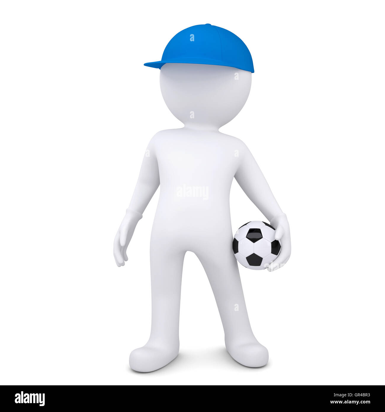 3d white man with soccer ball Stock Photo - Alamy