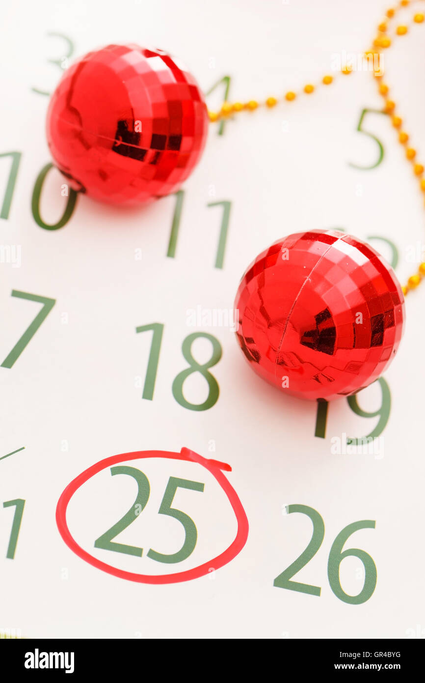 Christmas calendar page Stock Photo - Alamy