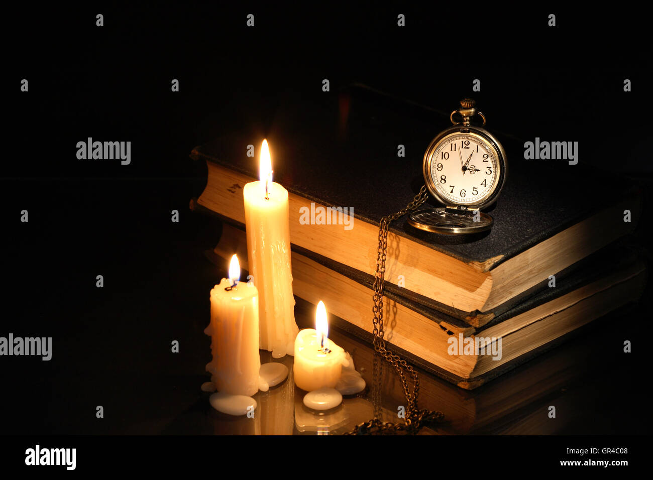 Books And Watch Stock Photo - Alamy