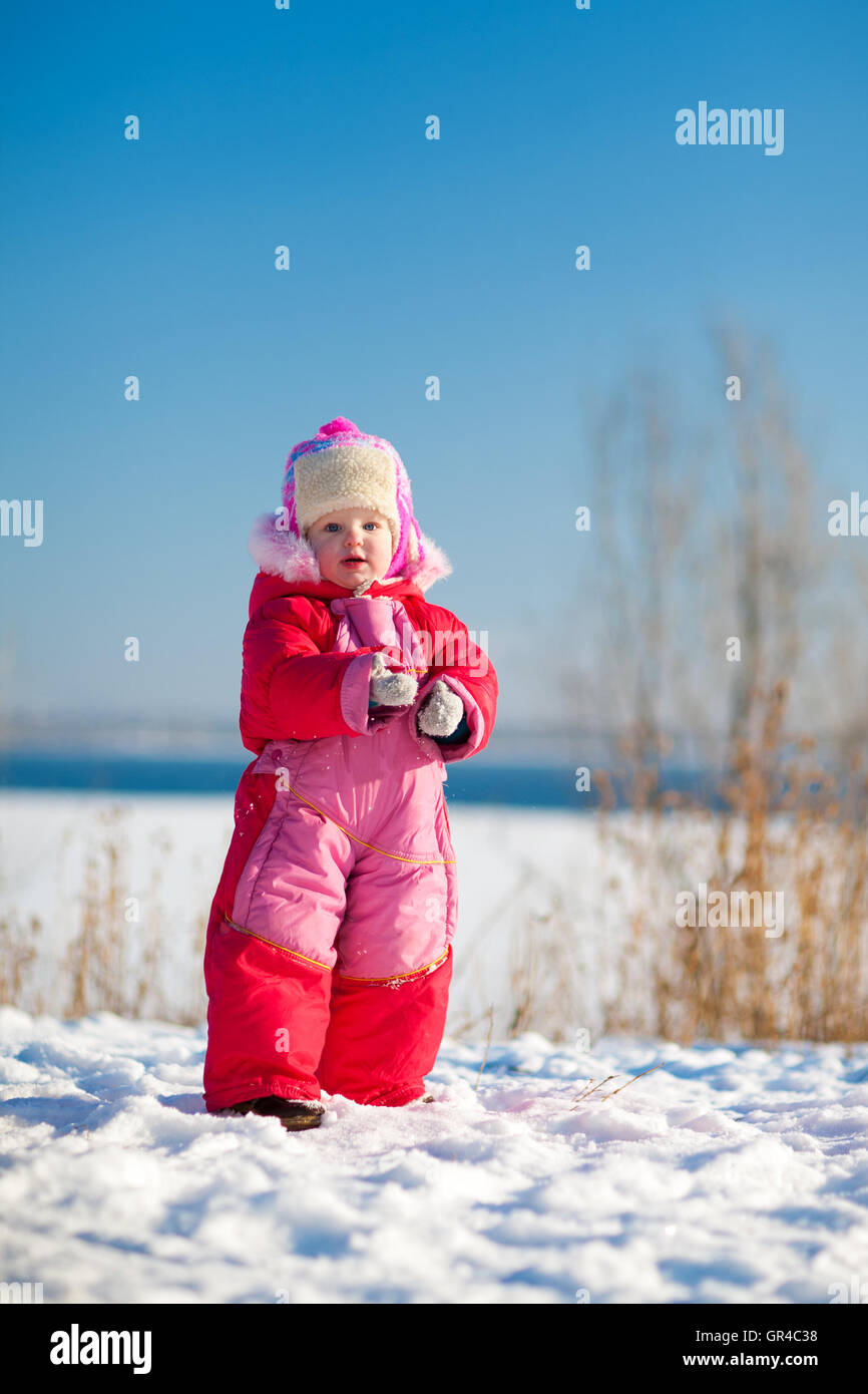 child with snow in winter Stock Photo - Alamy
