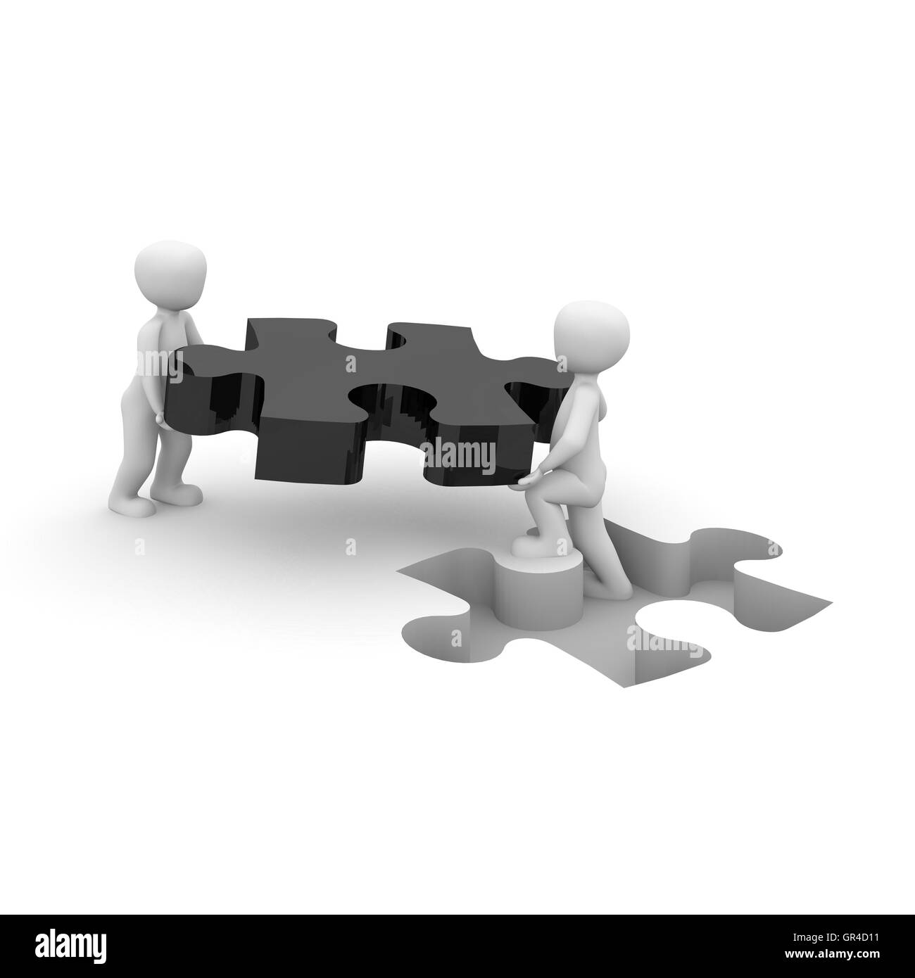 Hands puzzle Black and White Stock Photos & Images - Alamy