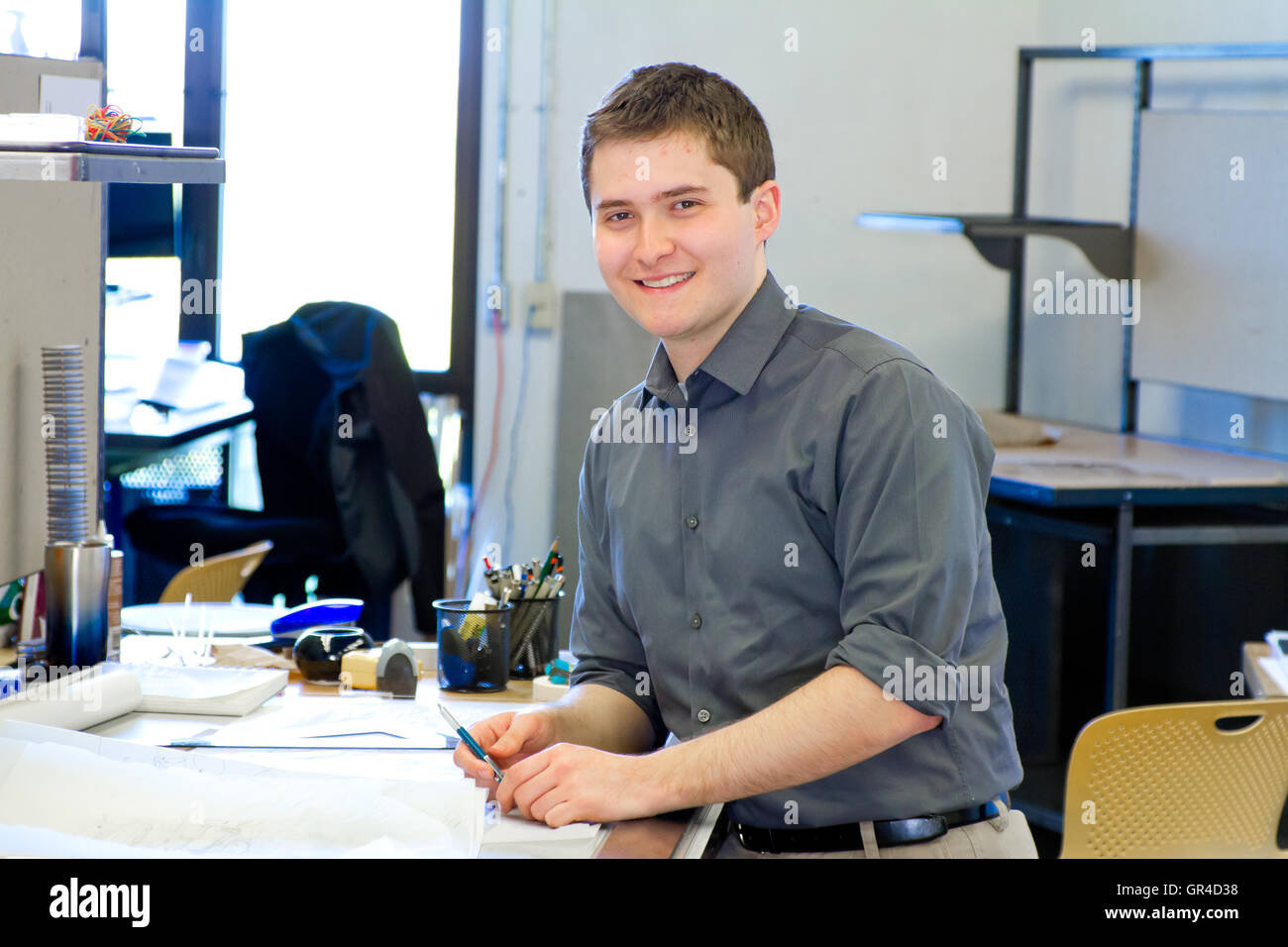 College Student Drafting Architecture Stock Photo - Alamy