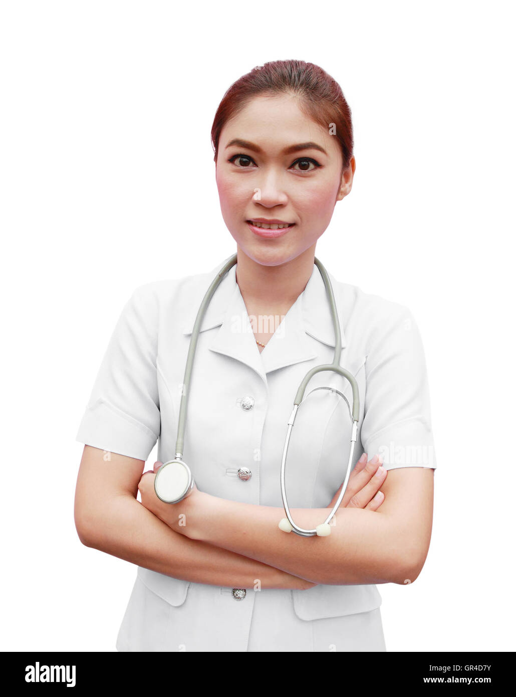 Female nurse standing Stock Photo - Alamy