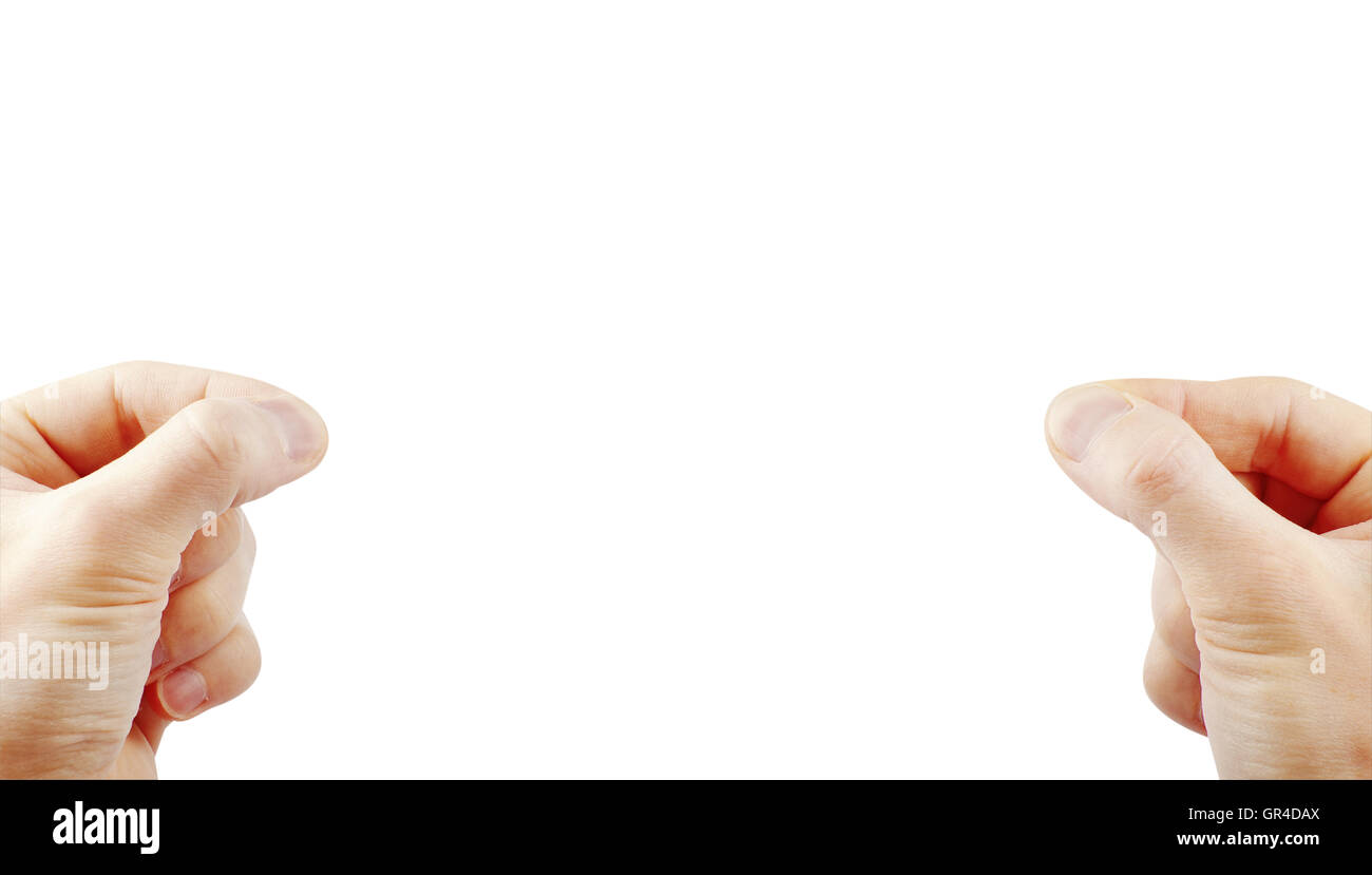 well shaped male hand and arm holding for something isolated on Stock ...