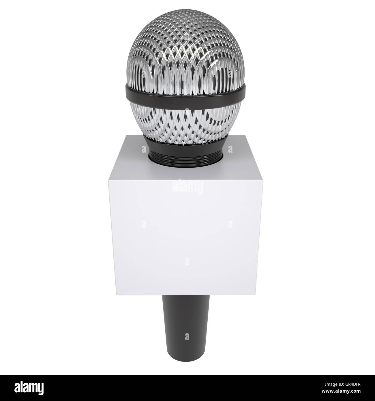 3d microphone with blank box hi-res stock photography and images - Alamy