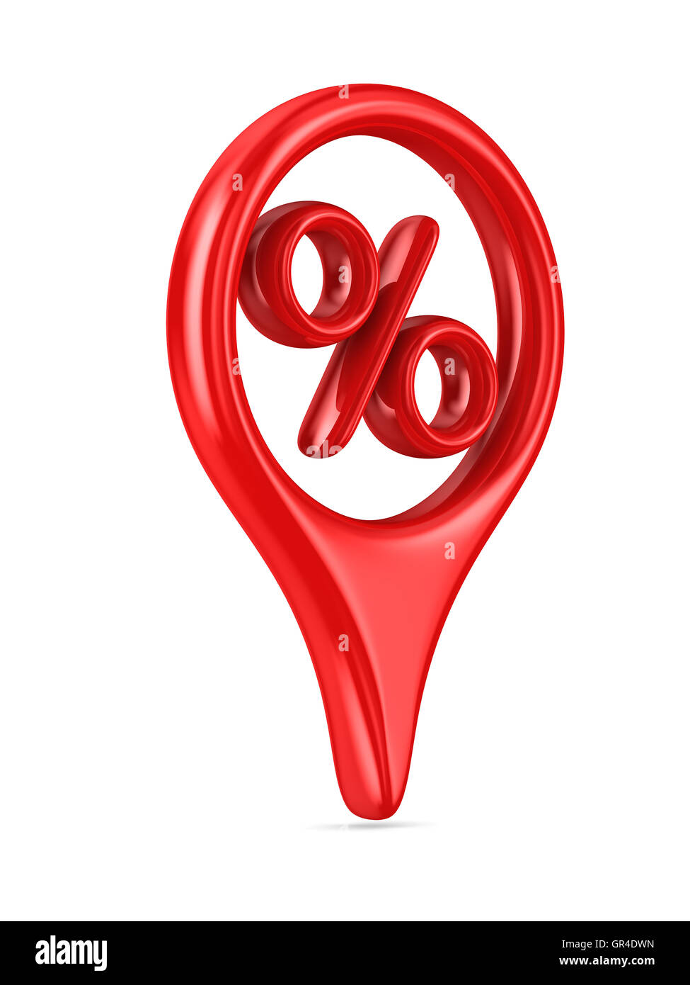 percent on white background. Isolated 3D image Stock Photo - Alamy