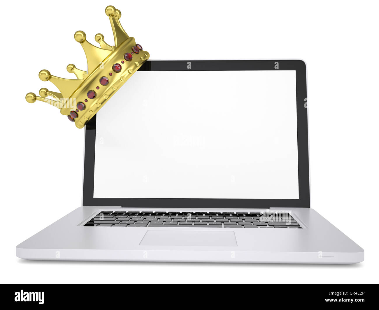 Crown on laptop Stock Photo - Alamy