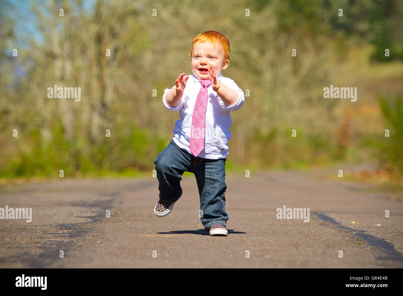 Baby First Steps Stock Photo - Alamy