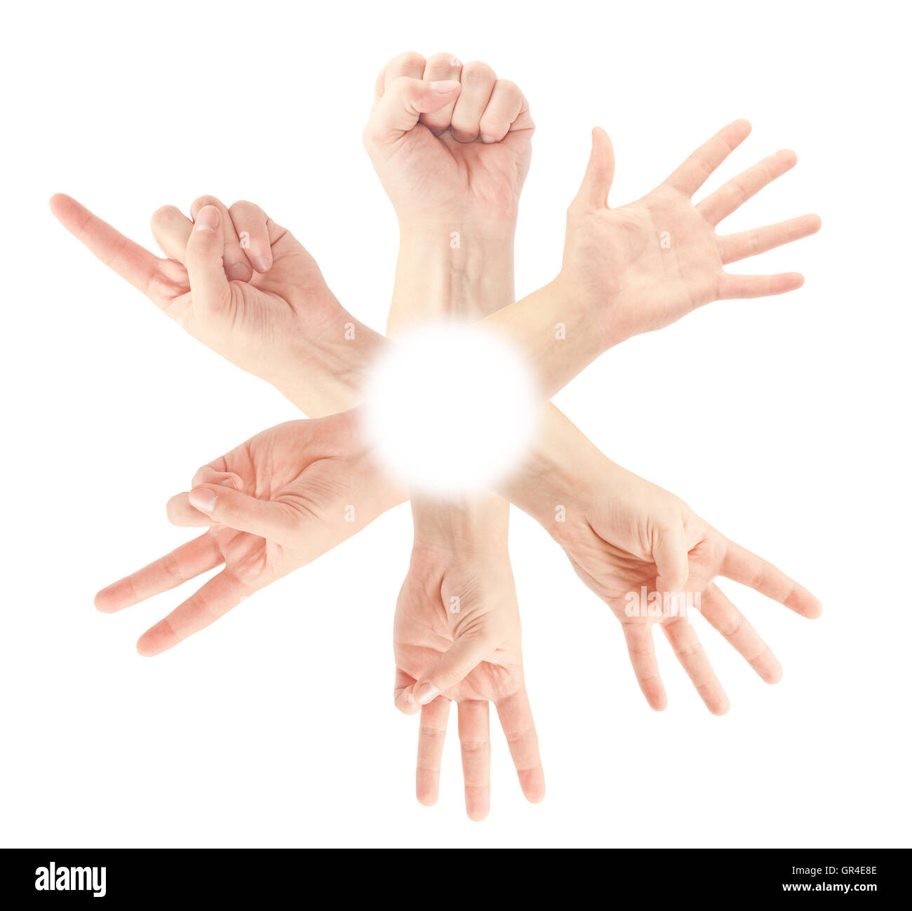 Counting man hands (0 to 5) isolated on white background Stock Photo ...