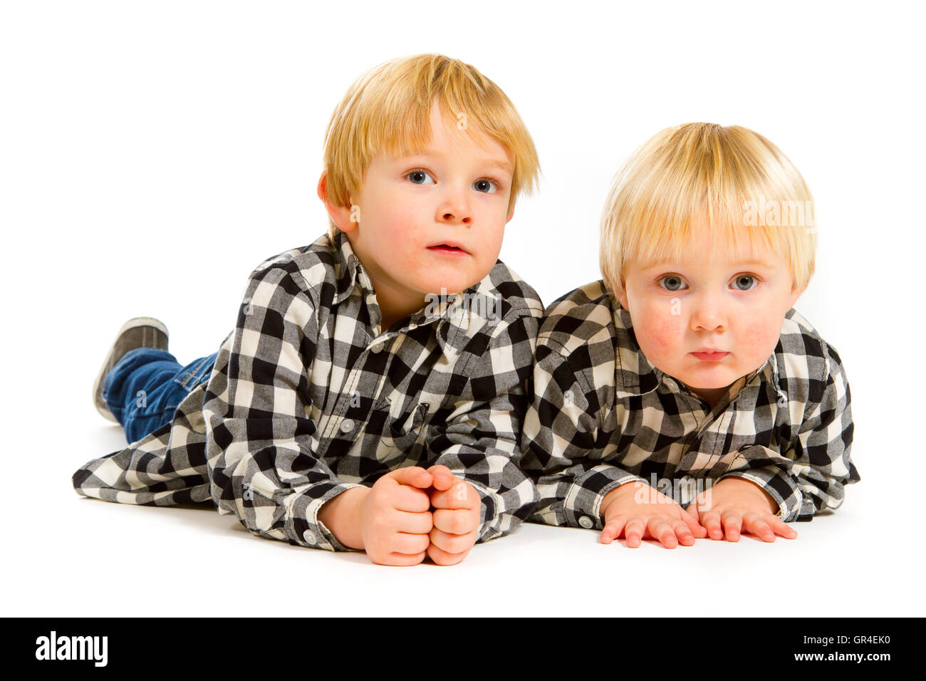 Brothers Together Isolated Stock Photo - Alamy