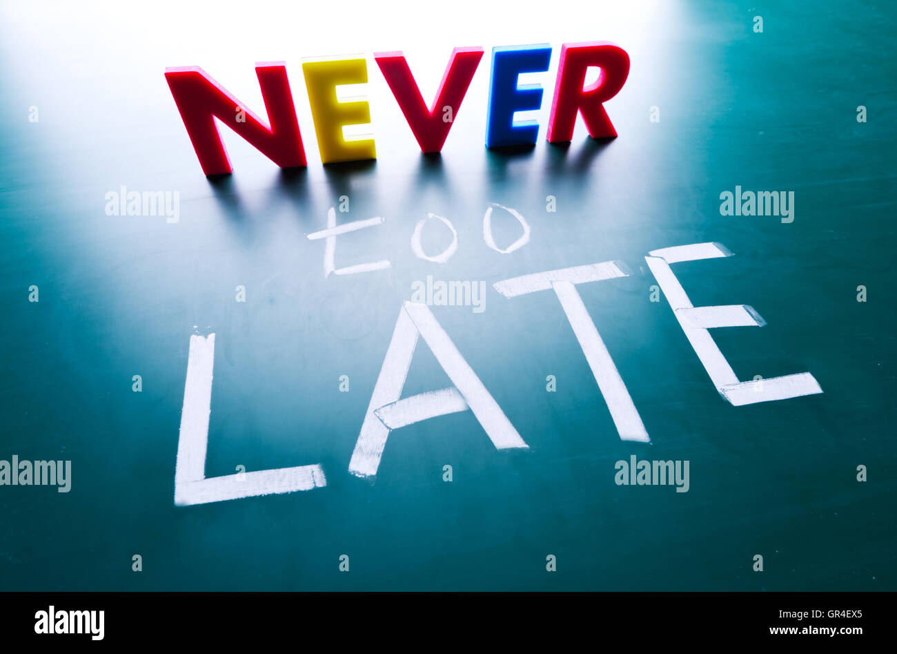 Never too late concept Stock Photo - Alamy
