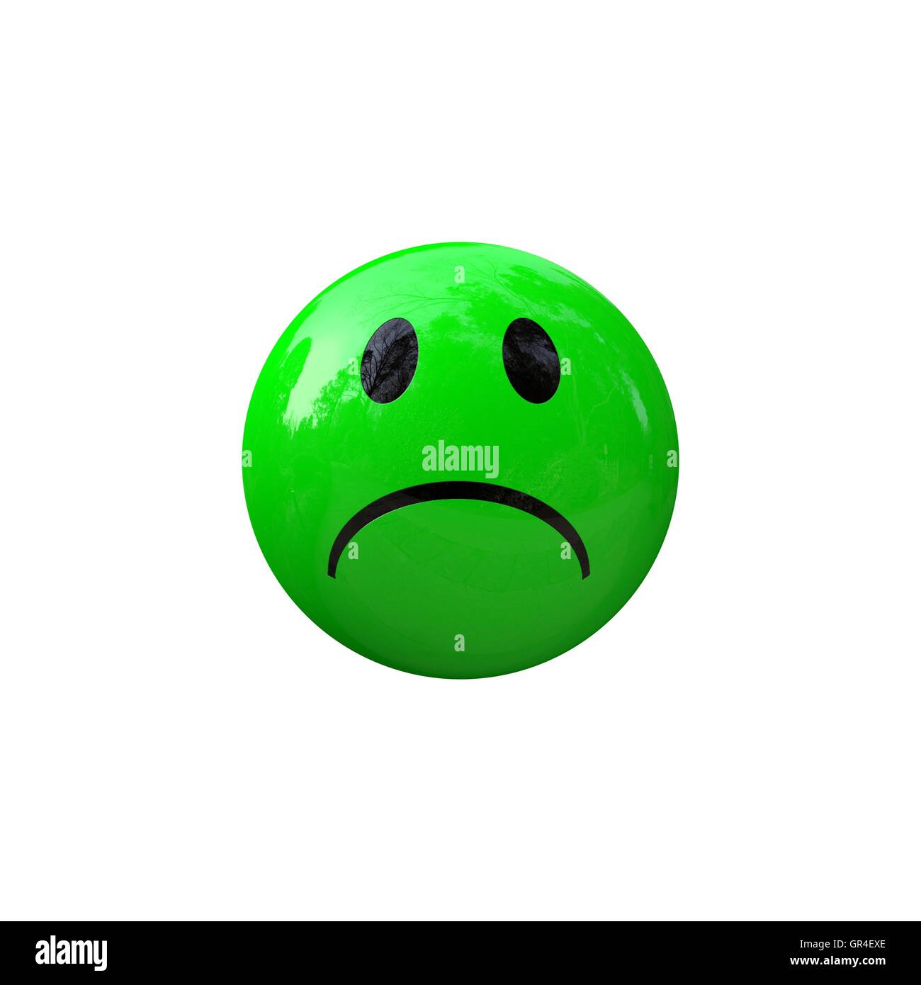 Smiley sad green Stock Photo - Alamy