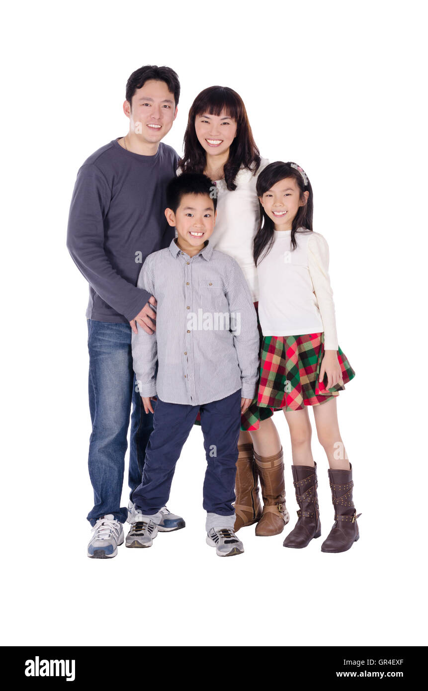 Happy family smiling Stock Photo - Alamy